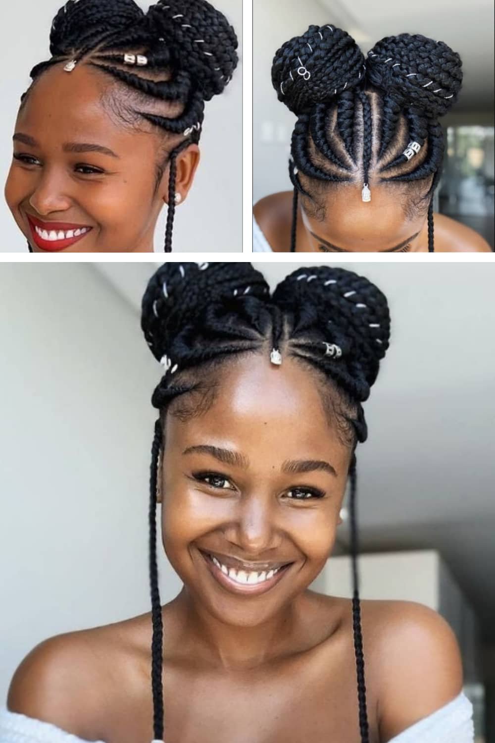 Playful and Chic Space Buns for Natural Hair