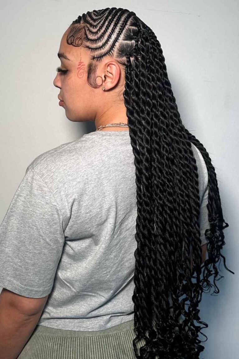 Curved Cornrows with Jumbo Twists: The Show-Stopping Braided Style You ...