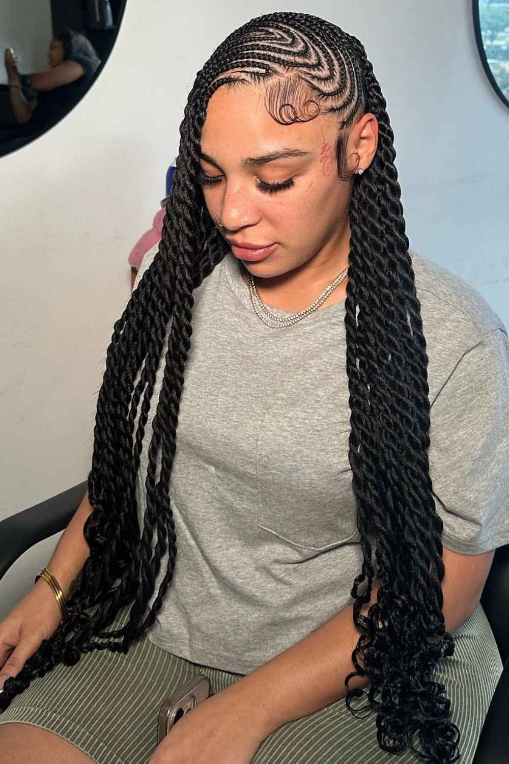 Curved Cornrows with Jumbo Twists: The Show-Stopping Braided Style You ...